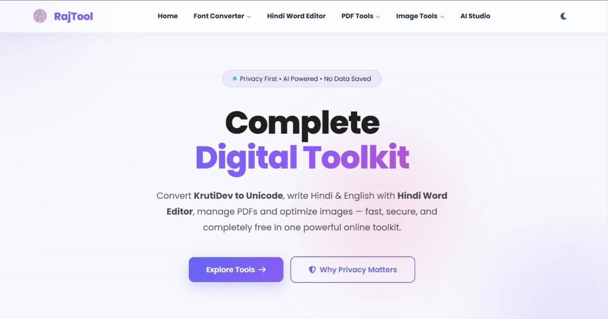 Hindi Font Converter – KrutiDev, Devlys to Unicode | RajTool